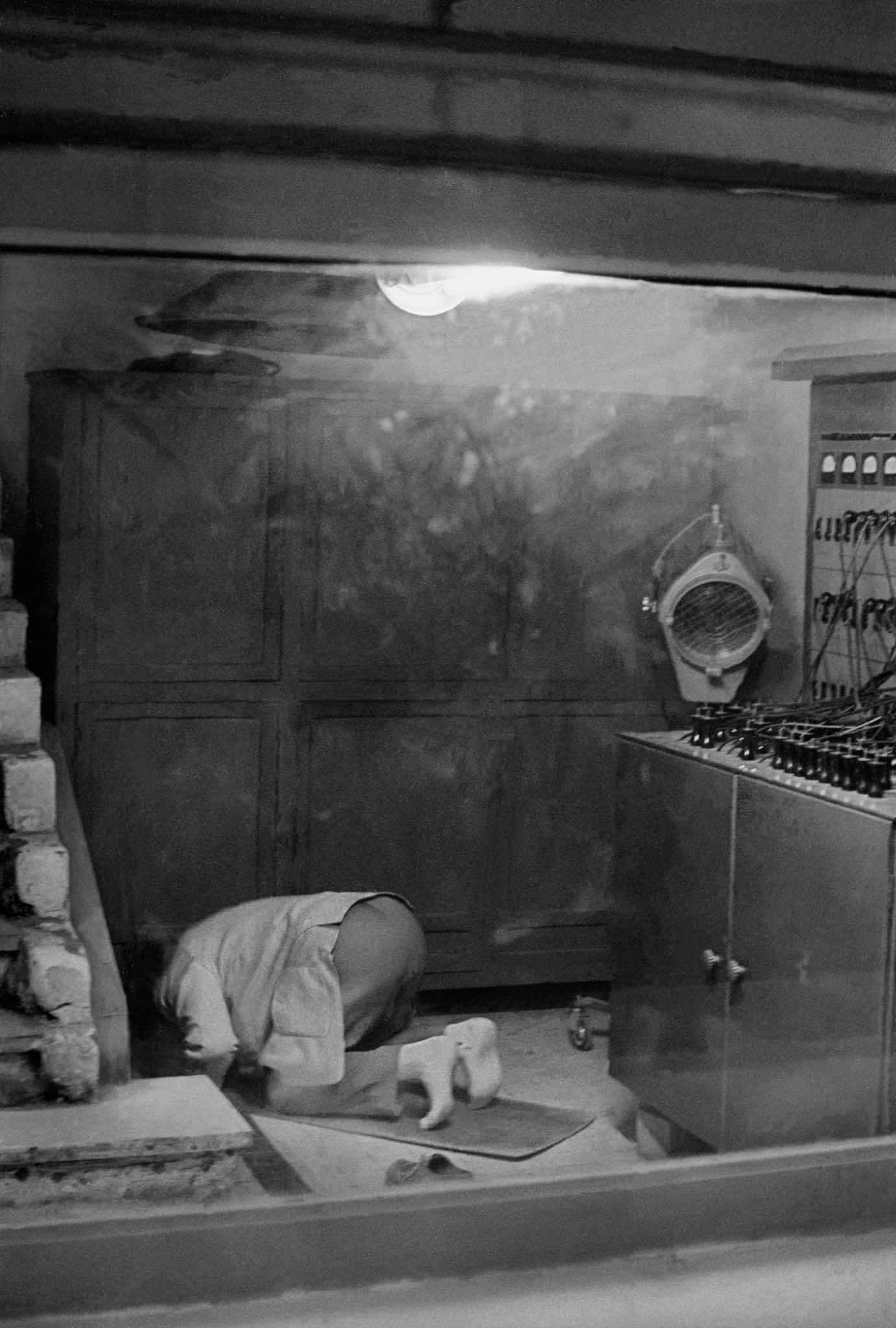 1962, Cairo, Egypt, prayer in the TV studios